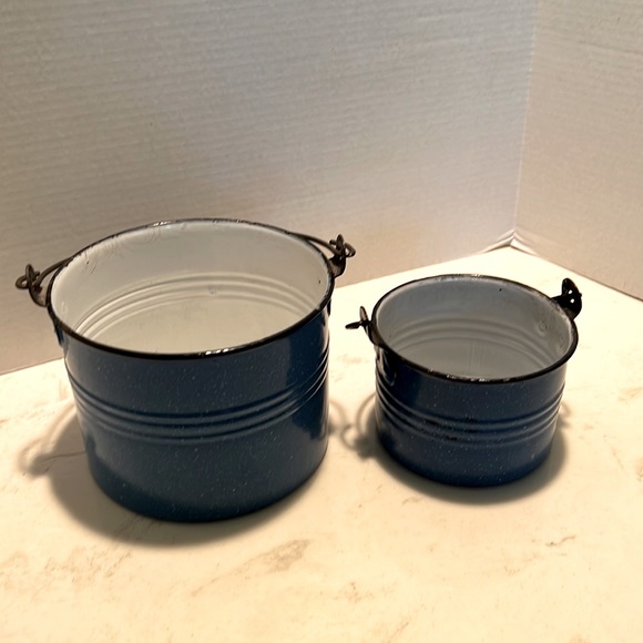 Source Unknown | Accents | Vintage Enamelware Buckets | Poshmark